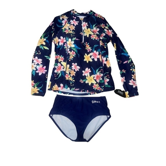 Swim | Daci Women Long Sleeve Rashguard Top Zip Front Swimsuits Topsun ...
